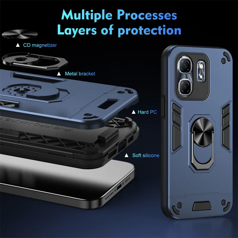 For-Infinix-Hot-50i-4G-X6531-Armor-Shockproof-Ring-Stand-Cover-Infinix ...