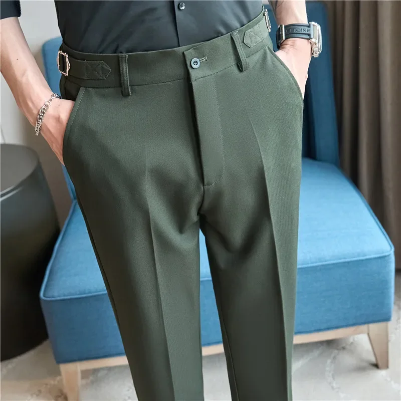 Men's Business Casual Dress Pants Men's Naples Drape Slim Fit Pants ...