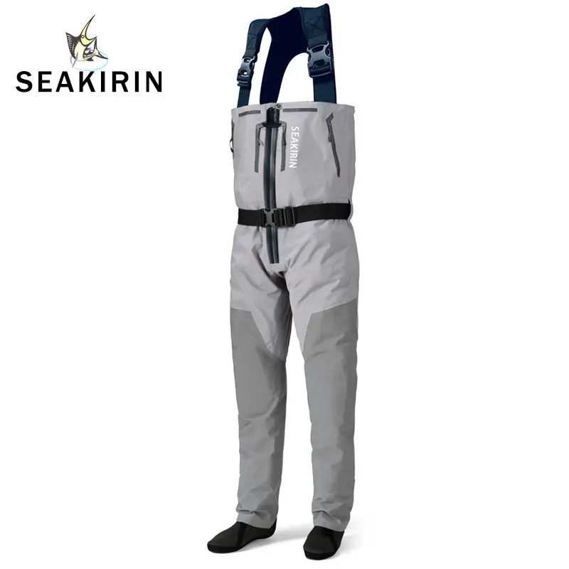 Breathable Zip-Front Chest Fishing Waders Waterproof Zippered ...