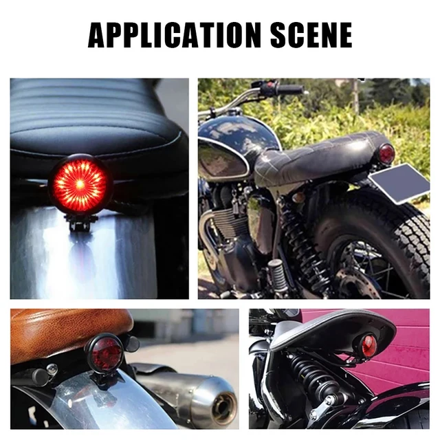 Motorcycle Brake Light Universal Red LED Motorcycle Brake Tail Light - Fits ATV, UTV, Dirt Bike ...