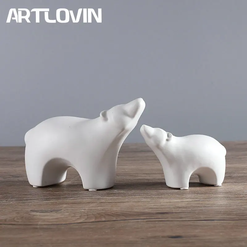 Ceramic Home Decoration Ornaments | Ceramic Figurines Animals | White ...
