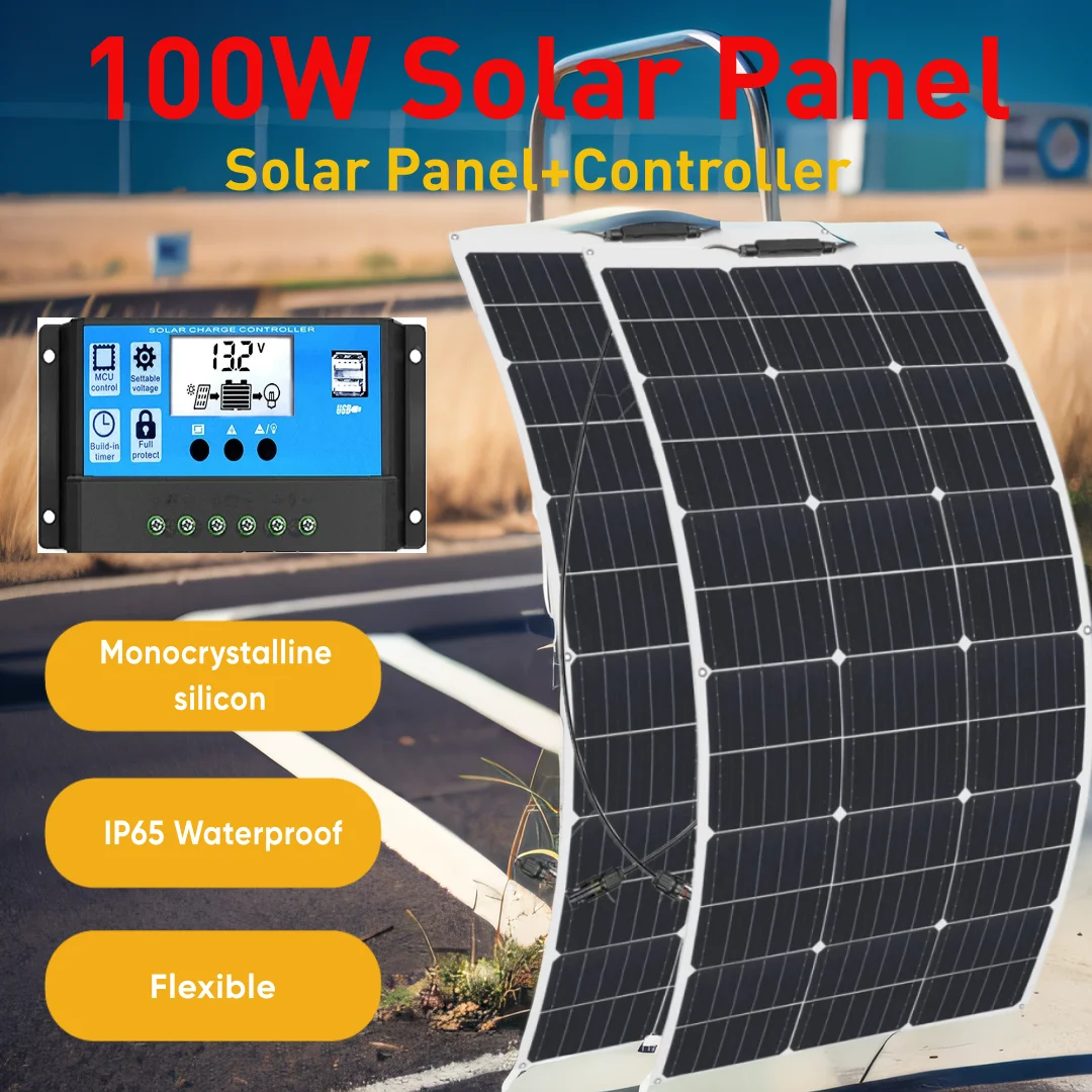 GGJ-200W-100W-Solar-Panel-Kit-Panel-Solar-12V-Flexible-Solar-Panel ...