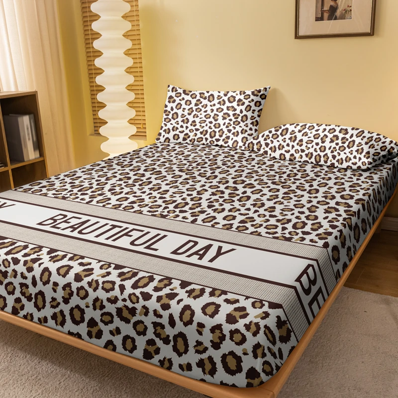 1 Simple modern printed matte Fitted Sheet, bedroom printed bed cover ...