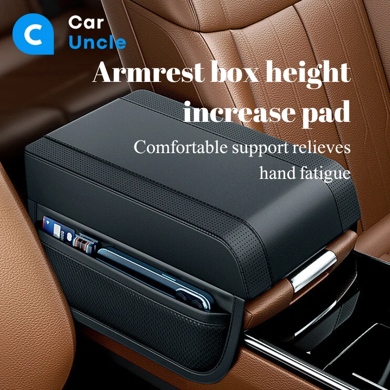 Car-Armrest-Box-Height-Pad-Universal-Leather-Armrest-Cushion-with ...