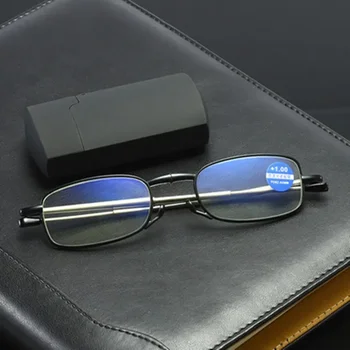 Folding Portable Reading Glasses with Case Unisex Retro Telescopic ...
