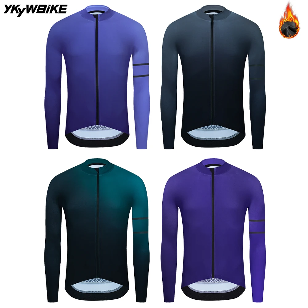 YKYWBIKE-Men-s-Cycling-Jersey-Autumn-Winter-Warm-Thermal-Thin-Fleece ...