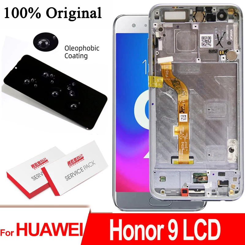 100% Original 5.15'' LCD with Frame for Huawei Honor 9 STF-L09 STF-AL10 ...