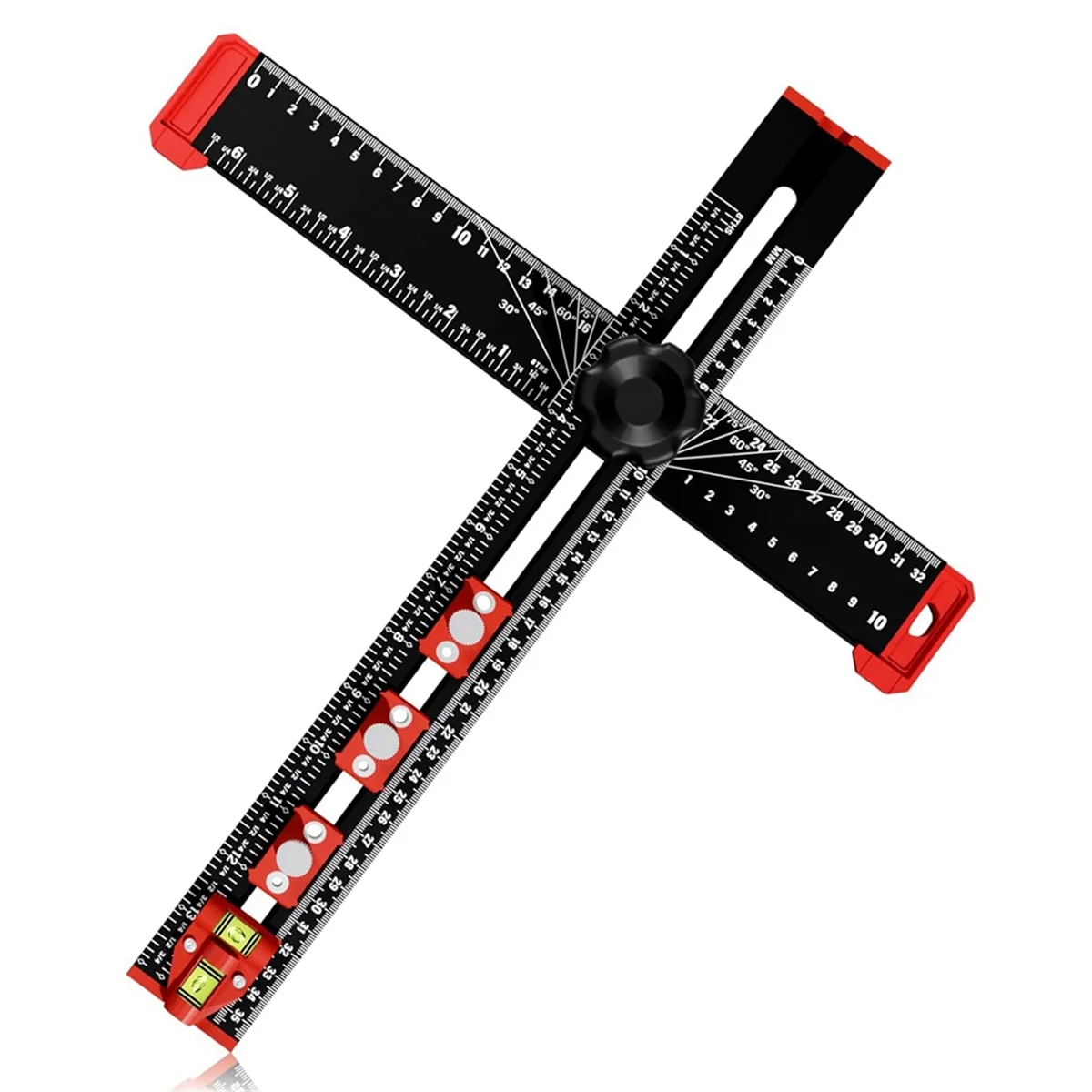 Woodworking-2-in-1-Drilling-Positioning-Ruler-Combination-Angle-Ruler-T ...