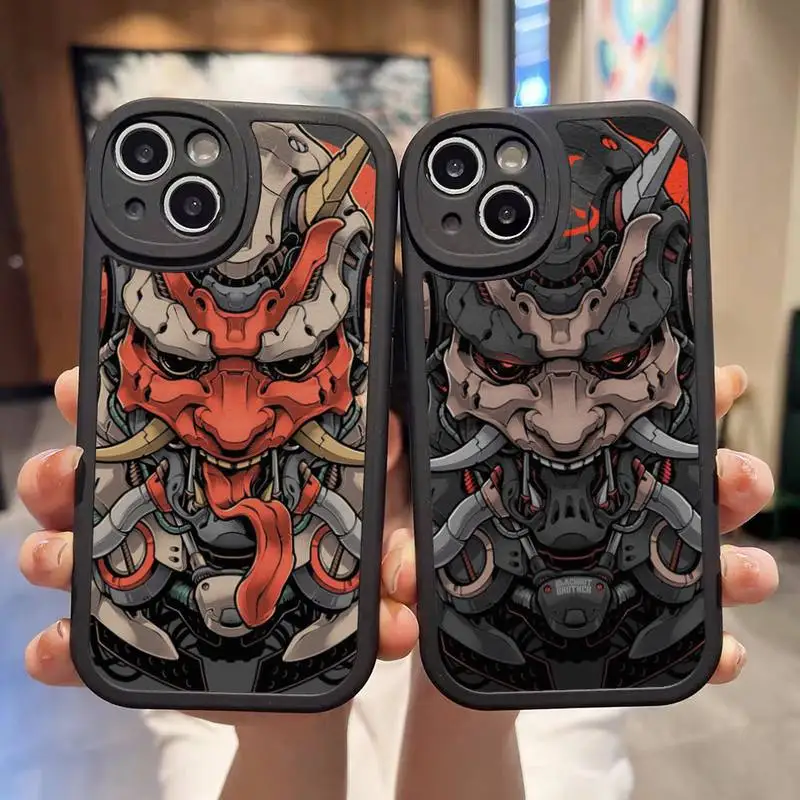 Japanese-Oni-Hannya-Samurai-Demon-Mask-Phone-Case-For-IPhone-14-13-12 ...