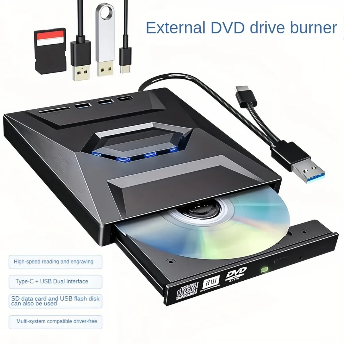 5-in-1-USB-3-0-External-CD-DVD-Drive-For-Laptop-Desktop-PC-Compatible ...