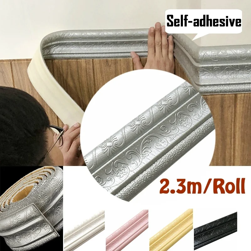 Tira-de-borde-de-pared-con-patr-n-3D-Pegatina-autoadhesiva-impermeable ...
