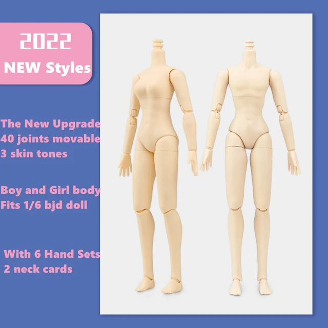 1/6 BJD Doll Fexible Nude Body Model Girl Female With