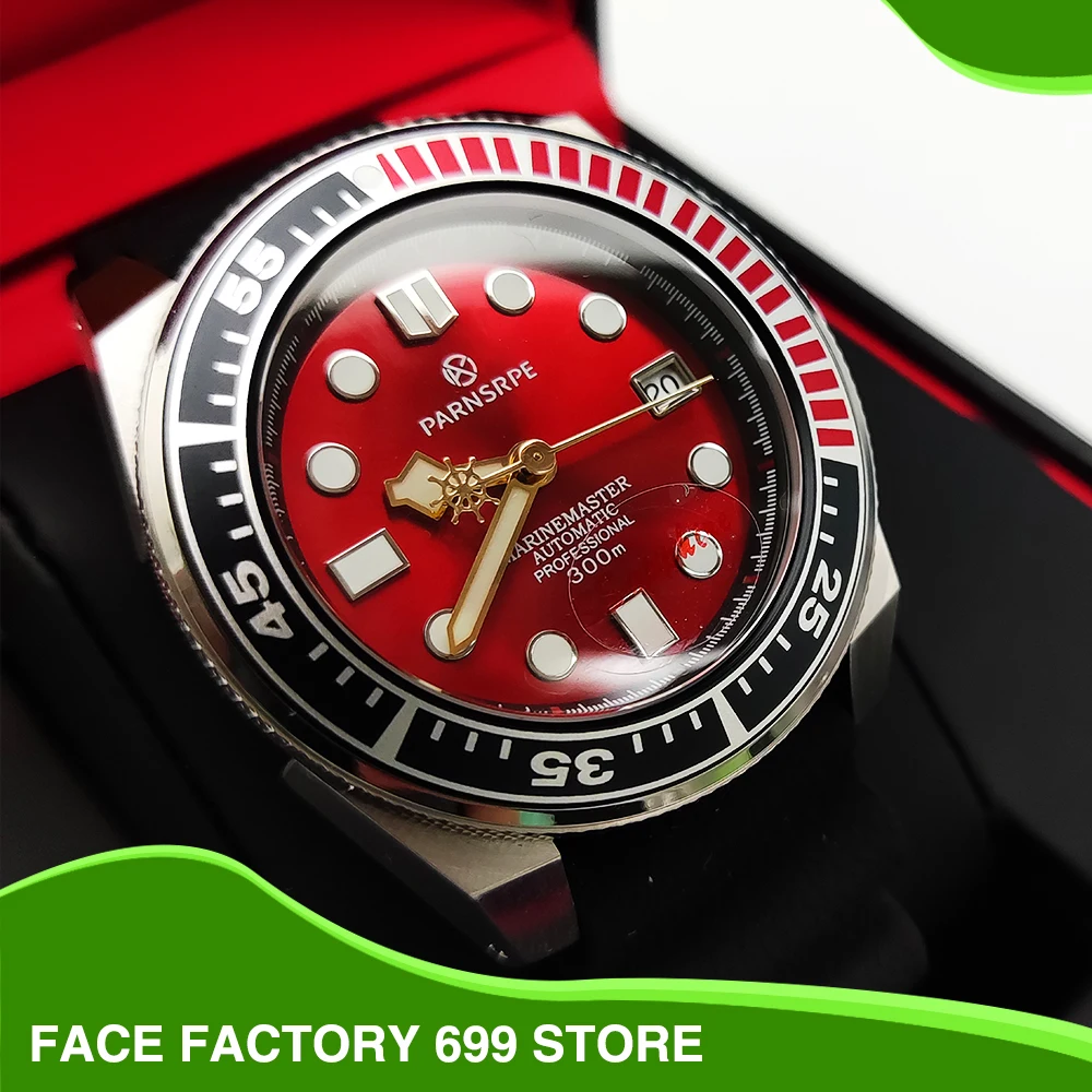 PARNSRPE-The-latest-burgundy-ultra-bright-luminous-men-s-watch-NH35A ...