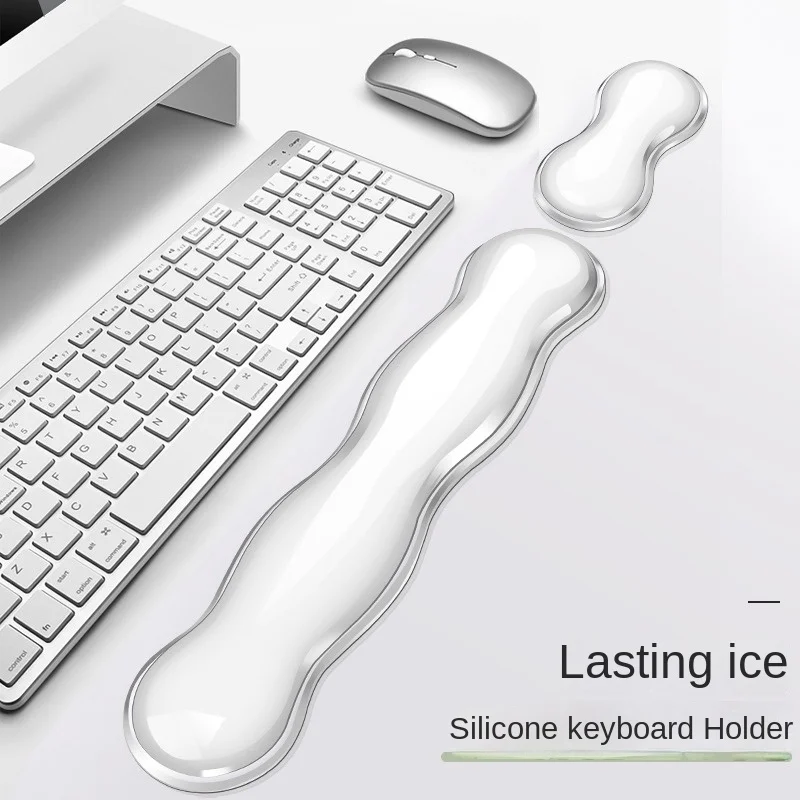 Mouse-pad-with-wrist-rest-keyboard-rest-anti-slip-silicone-transparent ...