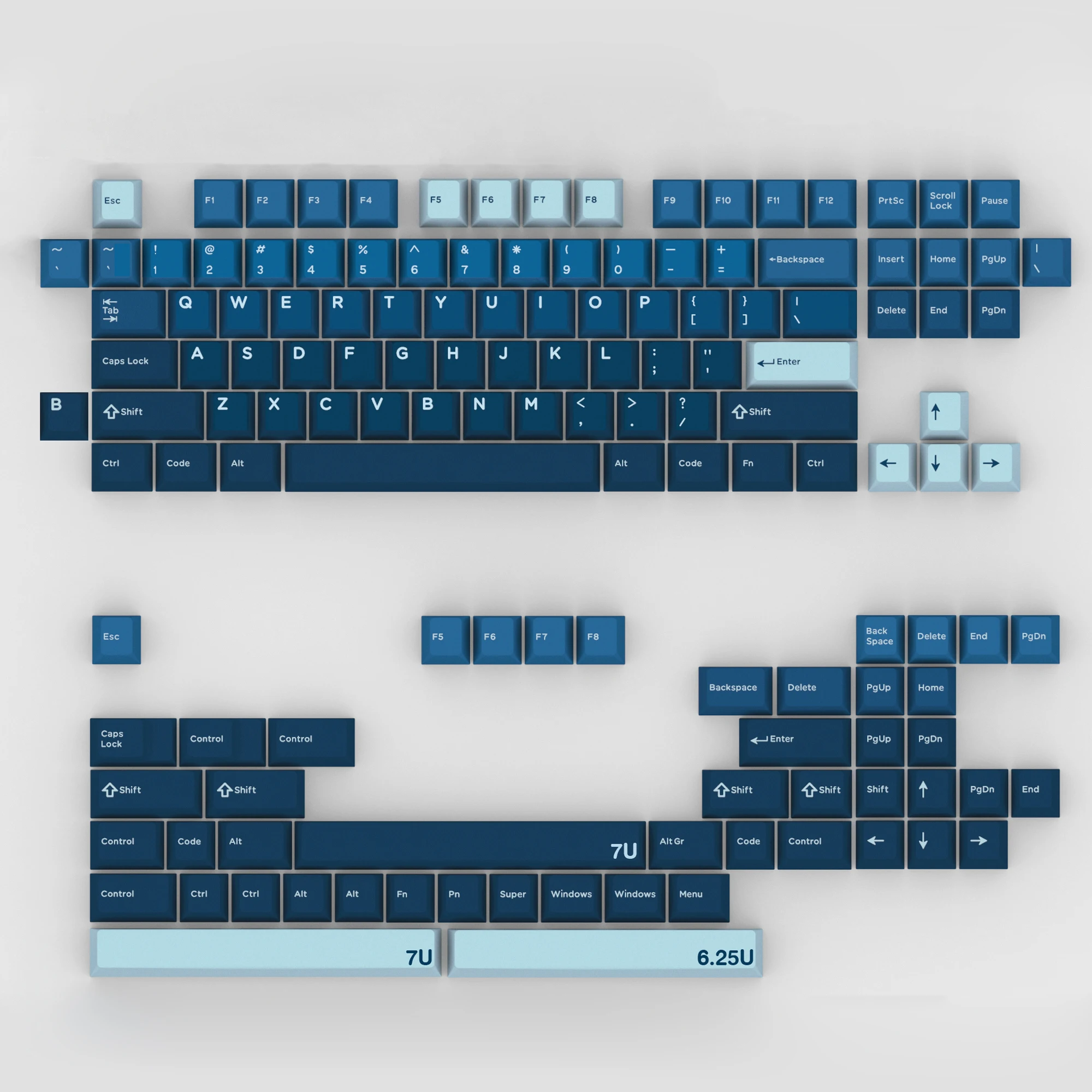 Domikey X iNKY Silent Sea Cherry Profile keycaps for mx stem keyboard ...