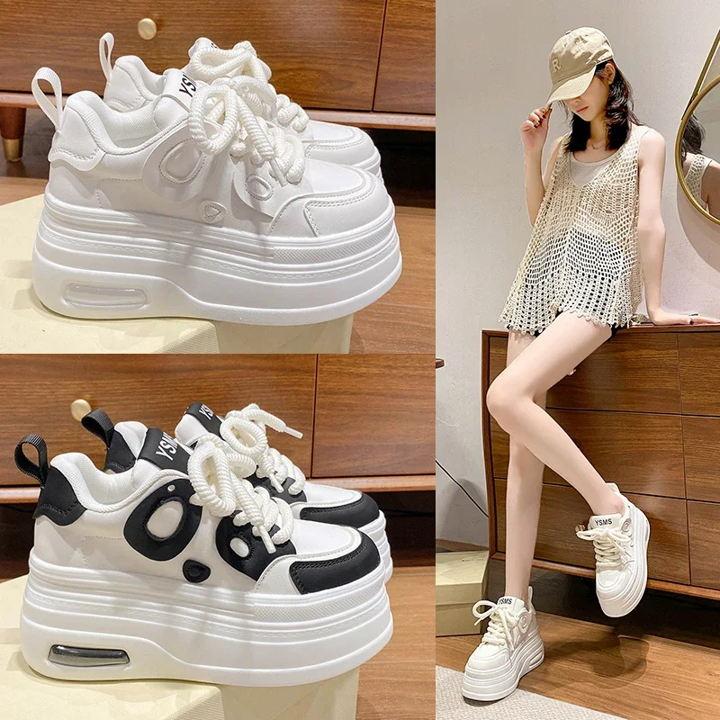 Fashion-Tide-8CM-High-Platform-Shoes-Womens-Chunky-Sneakers-Real ...