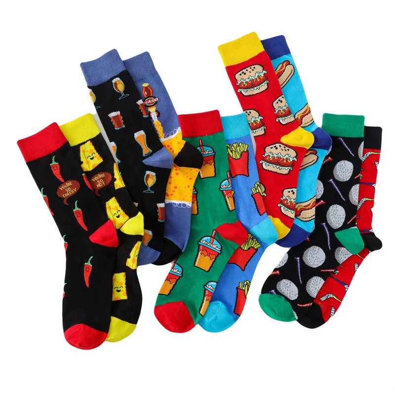 Creative-Cotton-Men-s-Socks-Different-Design-Combinations-Hamburger ...