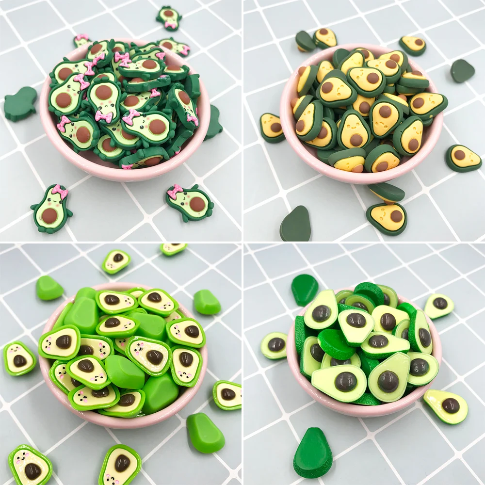 20pcs/lot Flat Back Resin Cabochon Kawaii Fruit Avocado Figure Diy Hair ...