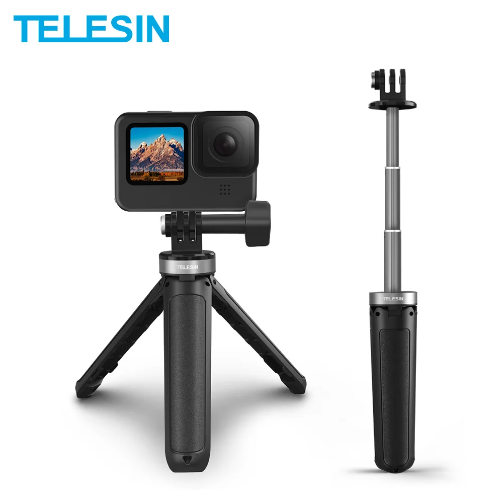 TELESIN Mini Selfie Stick Portable Aluminium Alloy Plastic Adjustable ...
