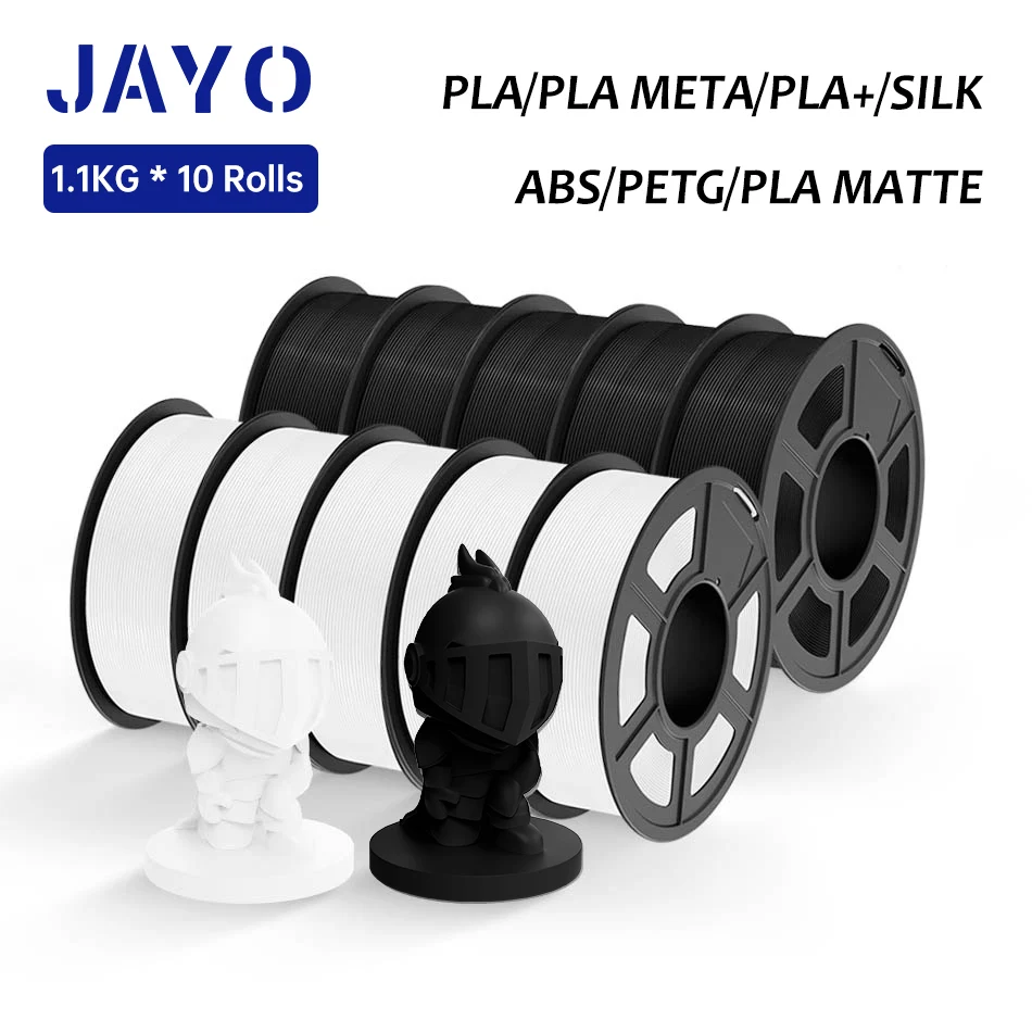 JAYO-PLA-ABS-PETG-Silk-ASA-TPU-PLA-Filament-10-Rolls-3D-Printer ...