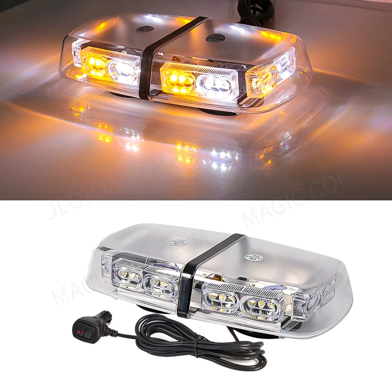 36-LED-Car-Roof-Top-Yellow-White-Strobe-Light-Emergency-Safety-Lamp-12V ...