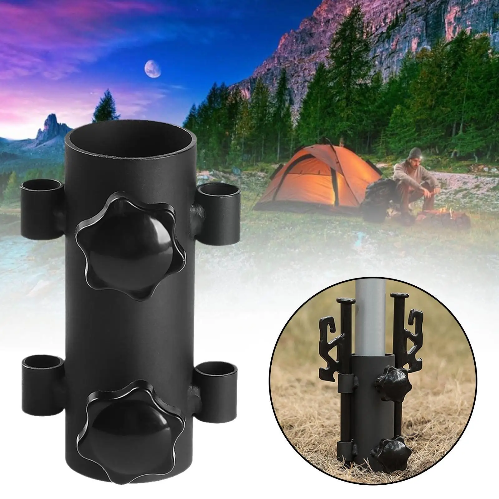Adjustable Camping Tent Fixing Tube Metal Sunshade Holder Pole Fixing ...