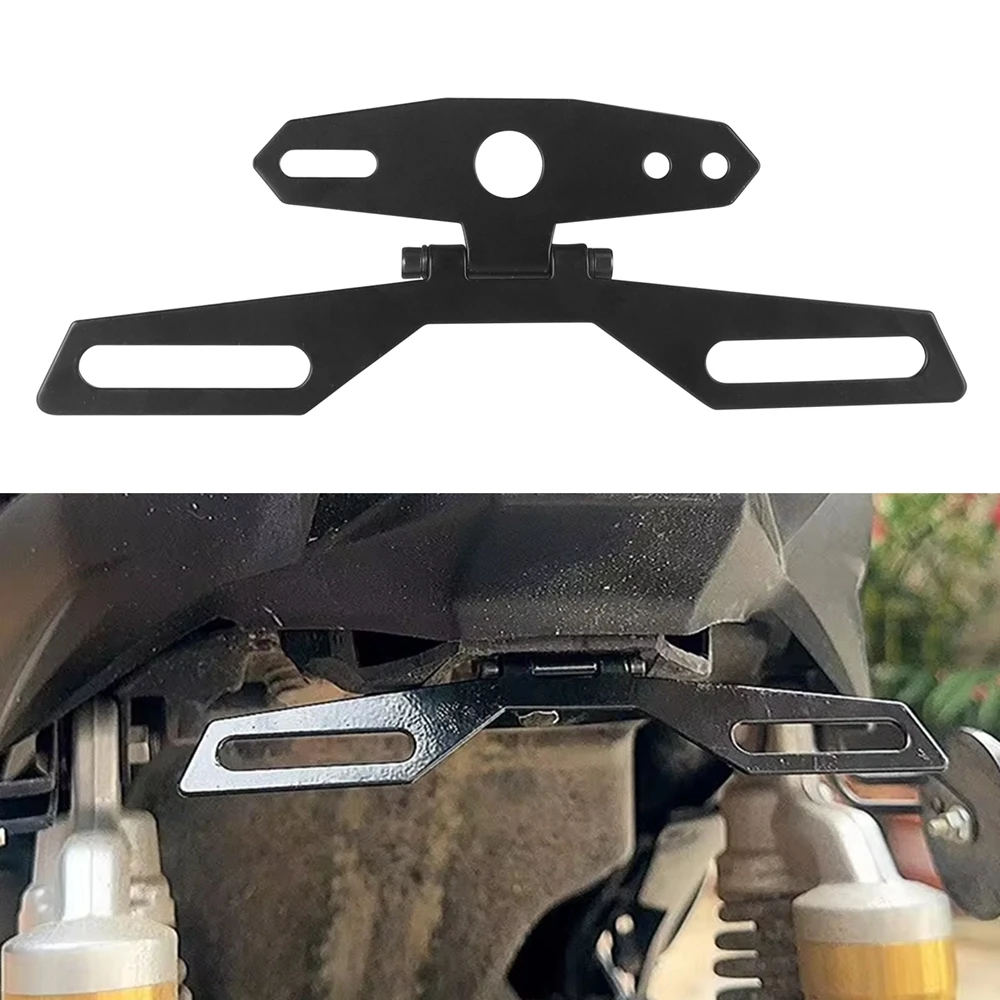 Motorcycle License Plate Bracket Taillight Mount Support Folding Number ...