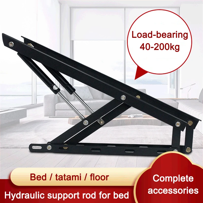 Double Bed Frame Lifting Hydraulic Rod Telescopic Bed with Air Pressure ...