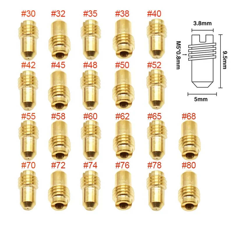 22/12/10pcs Idle Jets pilot Jet M5x0.8 Thread for Dellorto 1488 PHBG ...