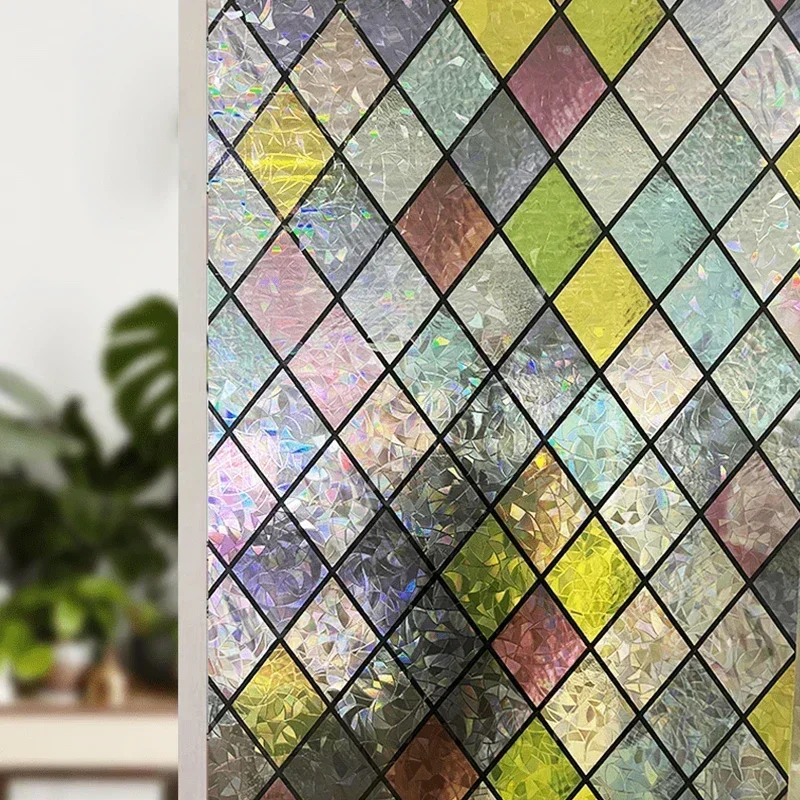 3D Window Film Stained Glass Sheet Sticker Decorative Window Privacy ...