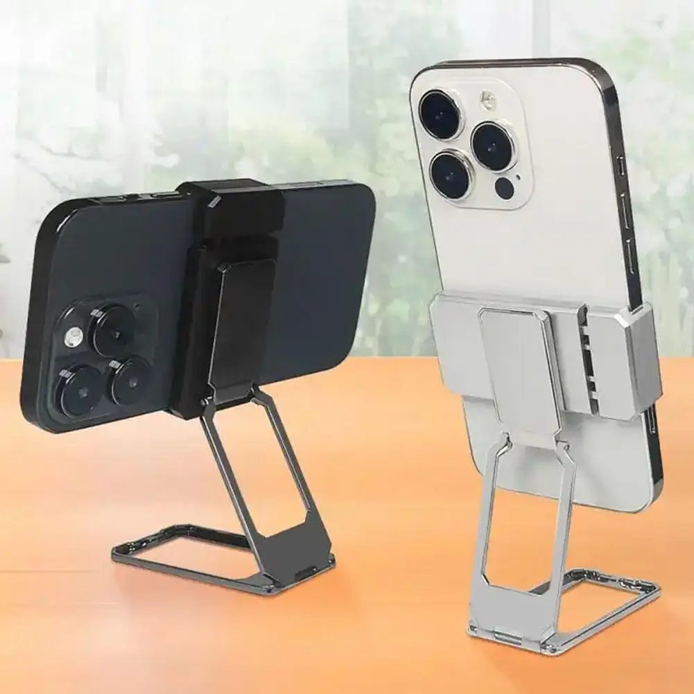 Foldable Desktop Back Clip Type Phone Holder Stand Metal Telescopic 360 ...