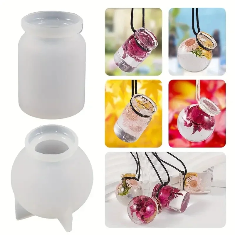 Mini Bottle Epoxy Resin Mold Wishing Bottle Small Box Pendant Storage ...