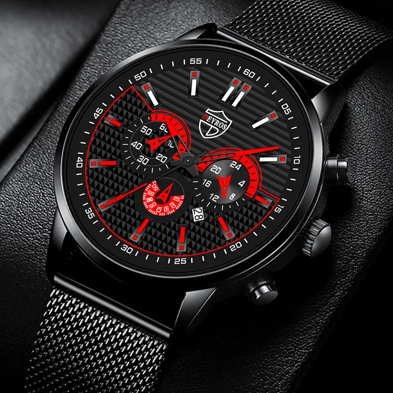 DEYROS Reloj analógico de acero inoxidable para Hombre, accesorio de ...