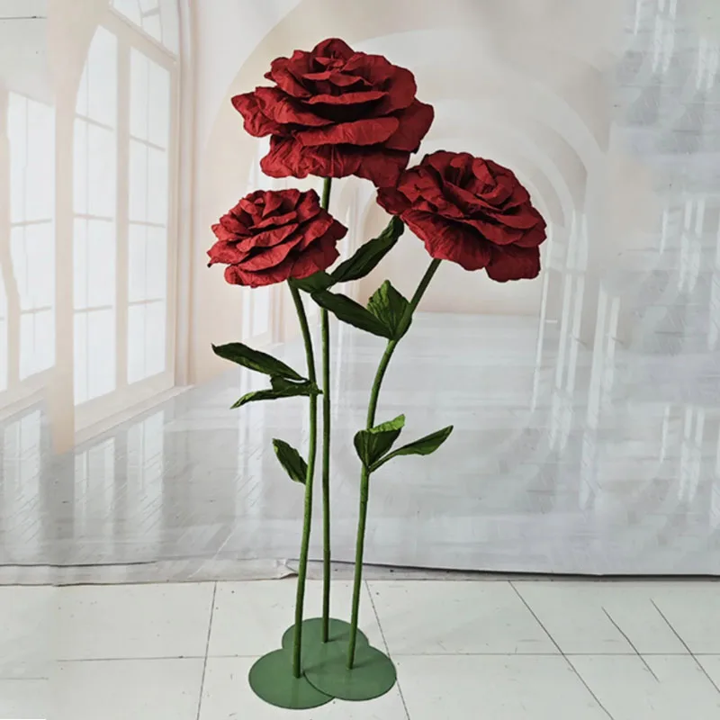 Artificial-3Pc-Rose-Paper-Flower-Mariage-Decor-Wedding-Road-Guide ...