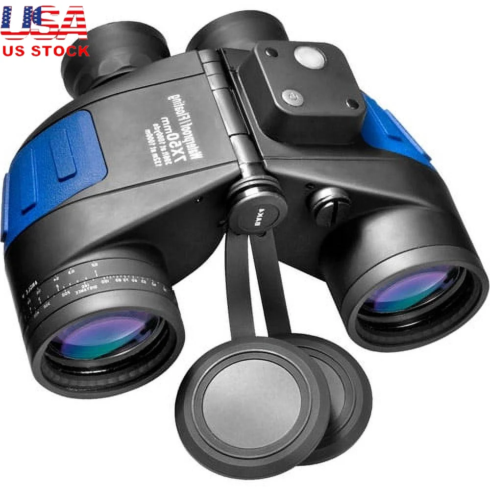 7x50 Waterproof Floating Binoculars with Rangefinder Compass Fogproof ...