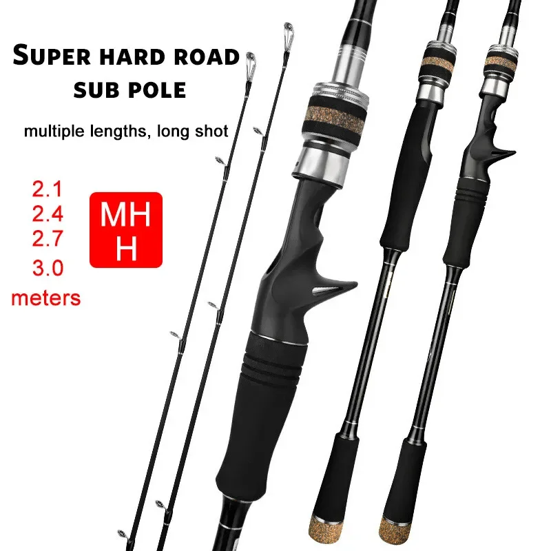 HUNTING-Super-Hard-MH-H-Double-Tips-Spinning-Fishing-Rod-Carbon-Throw ...