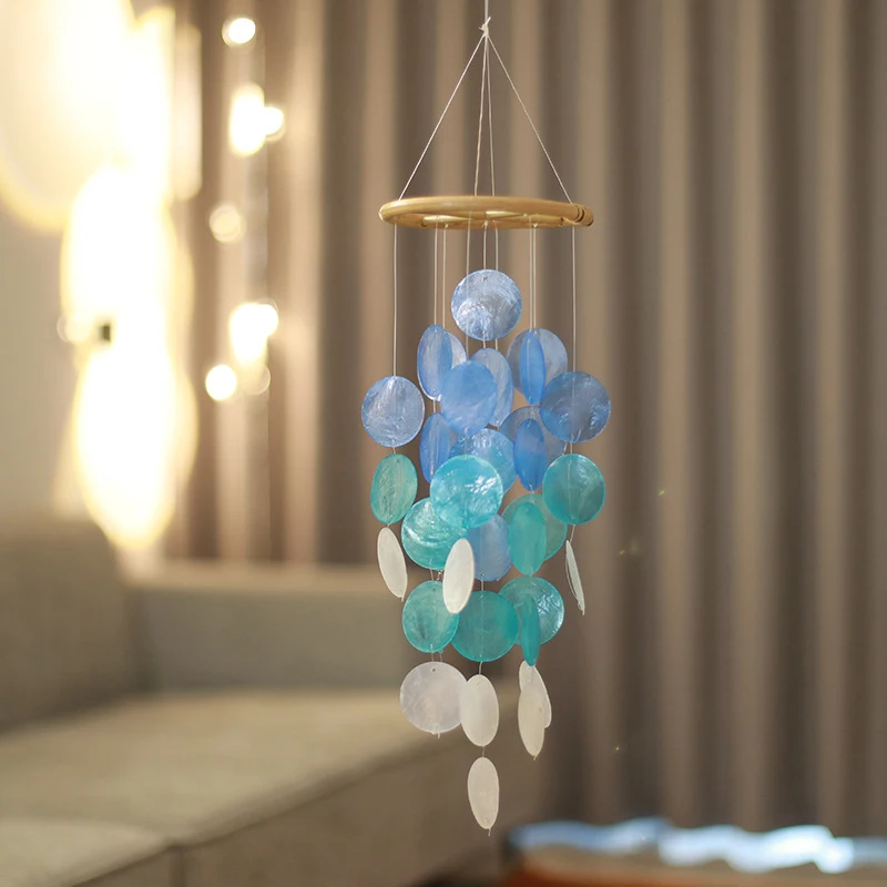 Natural-Shell-Wind-Chimes-Colorful-Circle-Shell-Pendants-Dream-Catchers ...