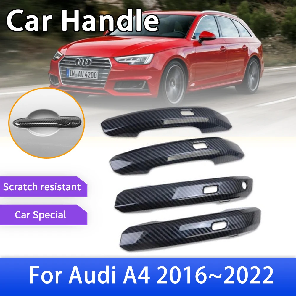 Carbon Fiber Smart Door Handle Cover for Audi A4 B9 8W 2016 2017 2018 ...
