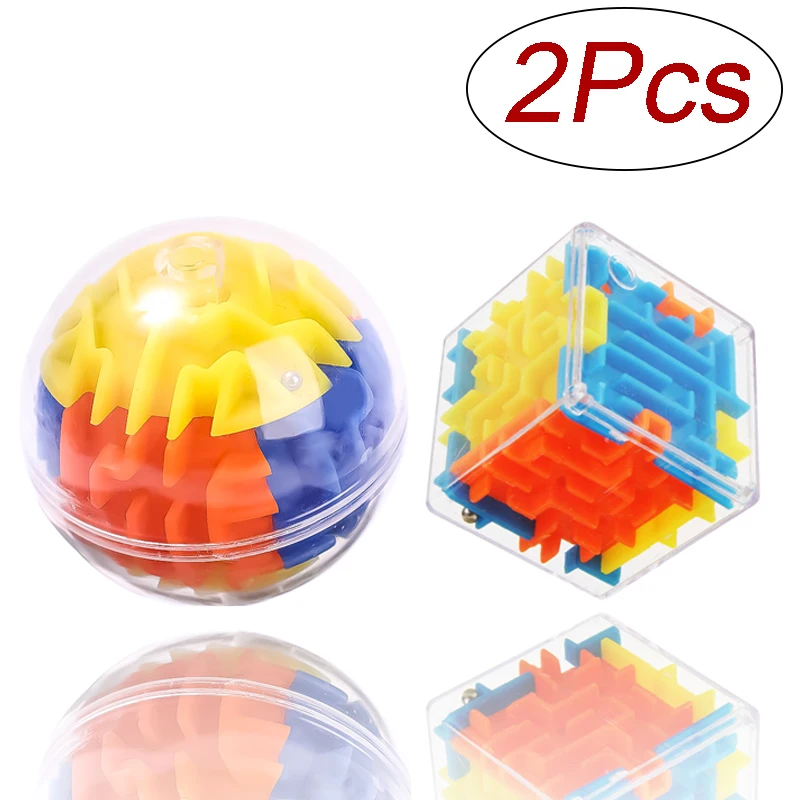 1 2Pc 3D Mini Maze Magic Cubes Puzzle Speed Cubes Rolling Ball Magic ...
