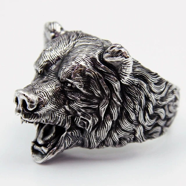 Anillos De Cabeza De Animal De Oso Negro Grande Para, 51% OFF