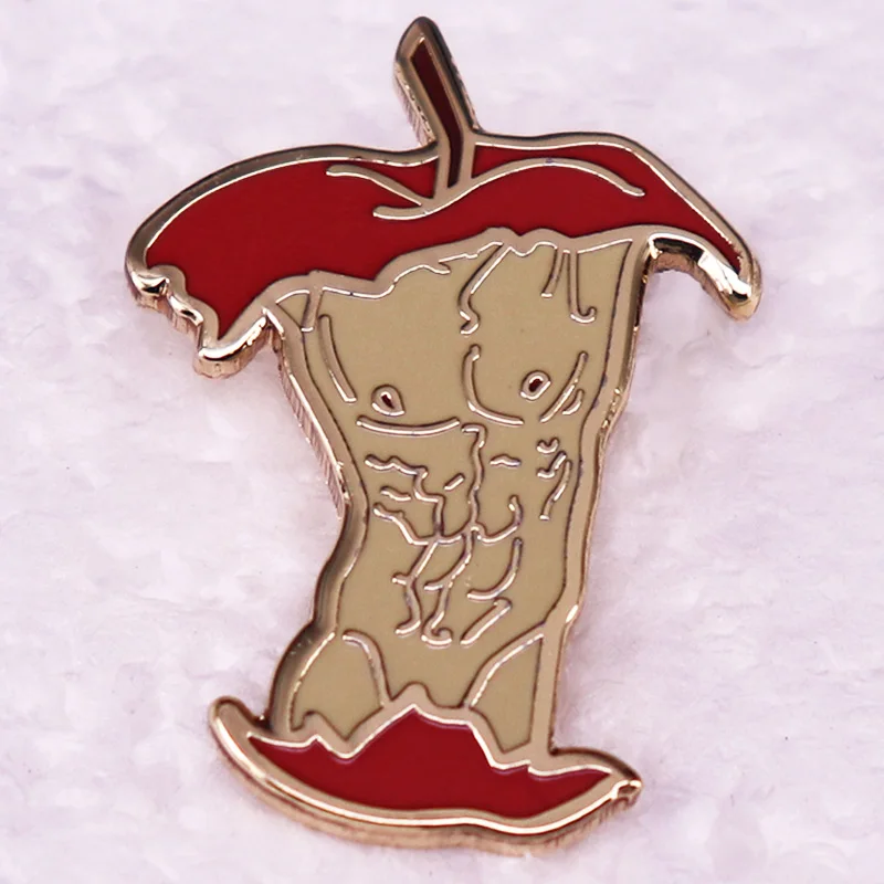 Eight-Pack-Abs-Muscle-Apple-Core-Enamel-Pin-Badge-Brooch-Fitness ...
