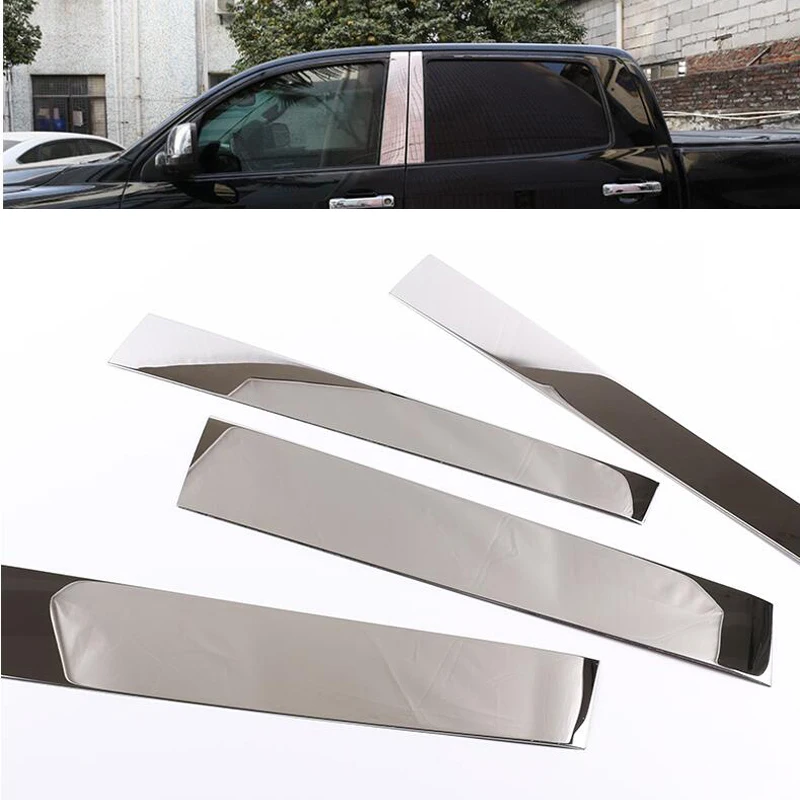 For-Toyota-Tundra-2007-2022-4PCS-Stainless-Steel-Car-Middle-Window-Trim ...