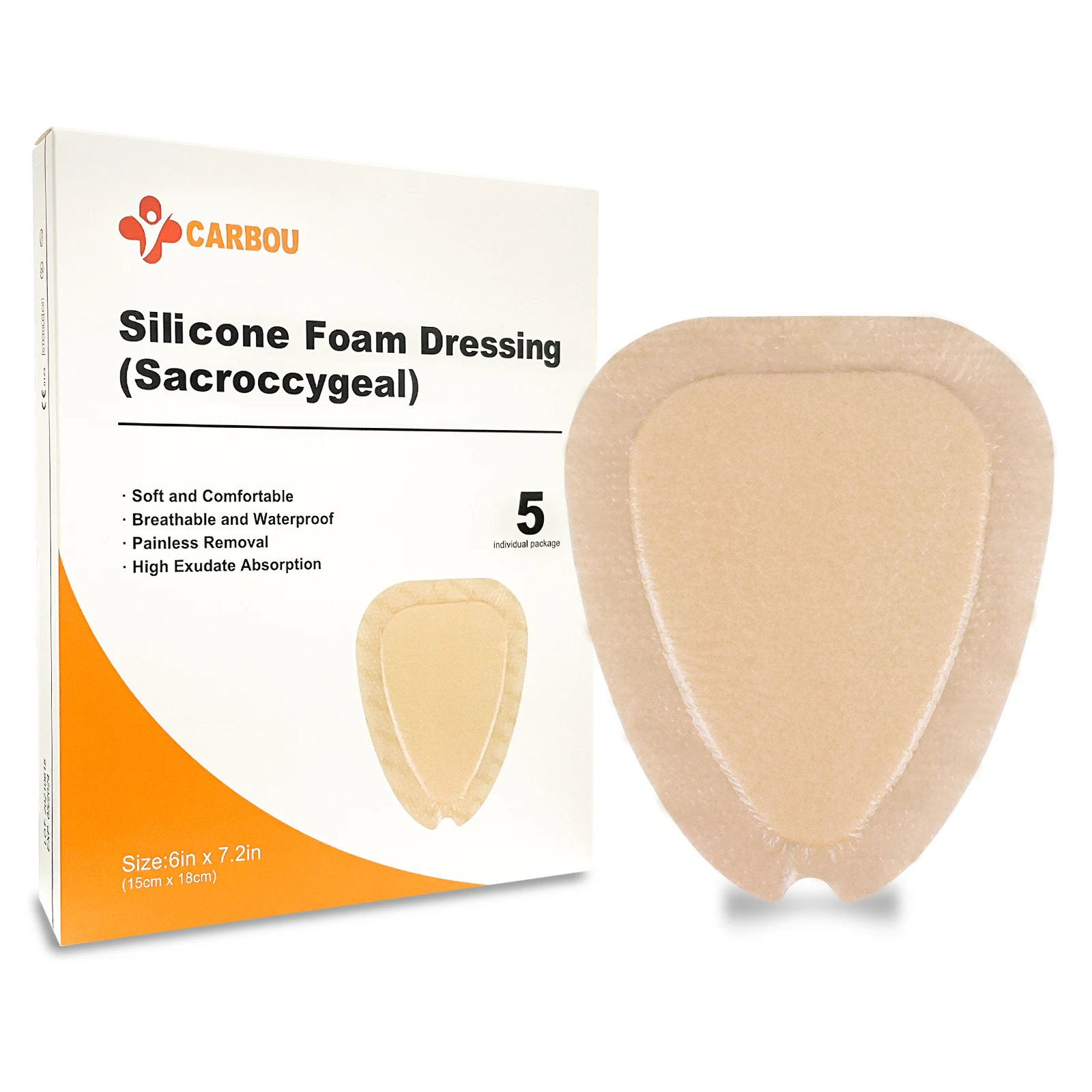 5pcs-6-x7-Silicone-Foam-Dressing-Waterproof-and-High-Absorbency-Wound ...