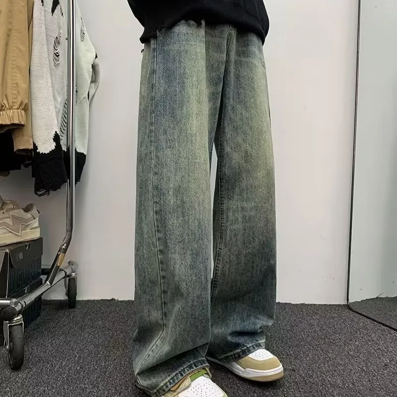 American-Style-Gradient-Jeans-For-Men-Loose-Fit-Straight-Leg-High ...
