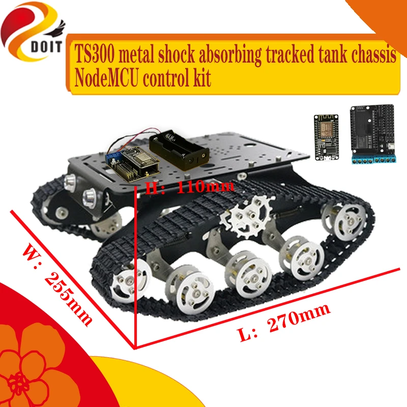 Nodemcu Wireless Control Ts300 Shock-absorbing Metal Smart Rc Robot ...