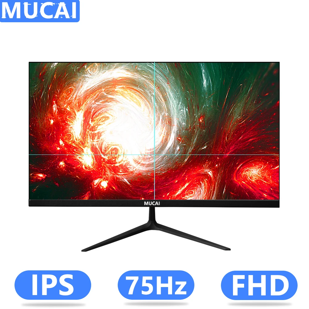 MUCAI 22 Inch 75Hz Monitor Office Gaming Computer Display FHD 1080P IPS ...