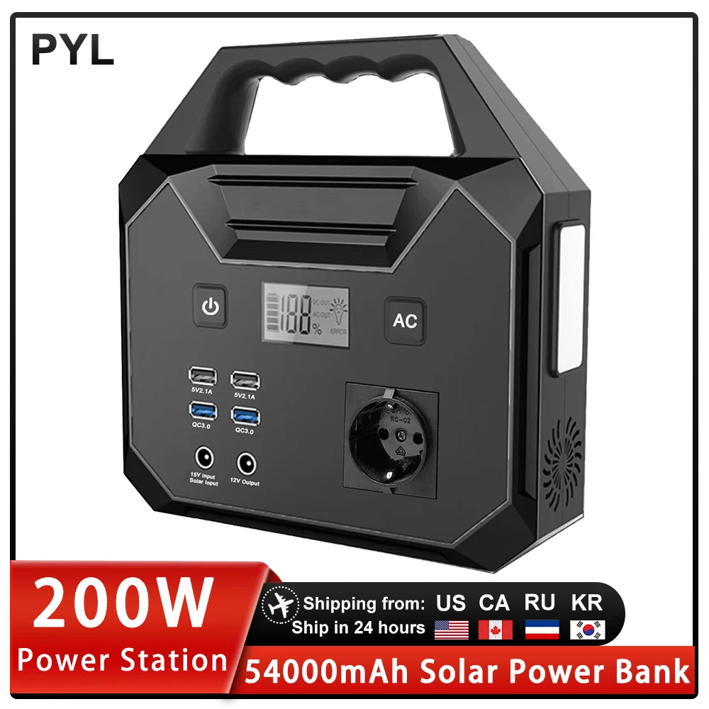 Portable-Power-Station-200W-Solar-Generator-Laptop-Power-Bank-54000mAh ...