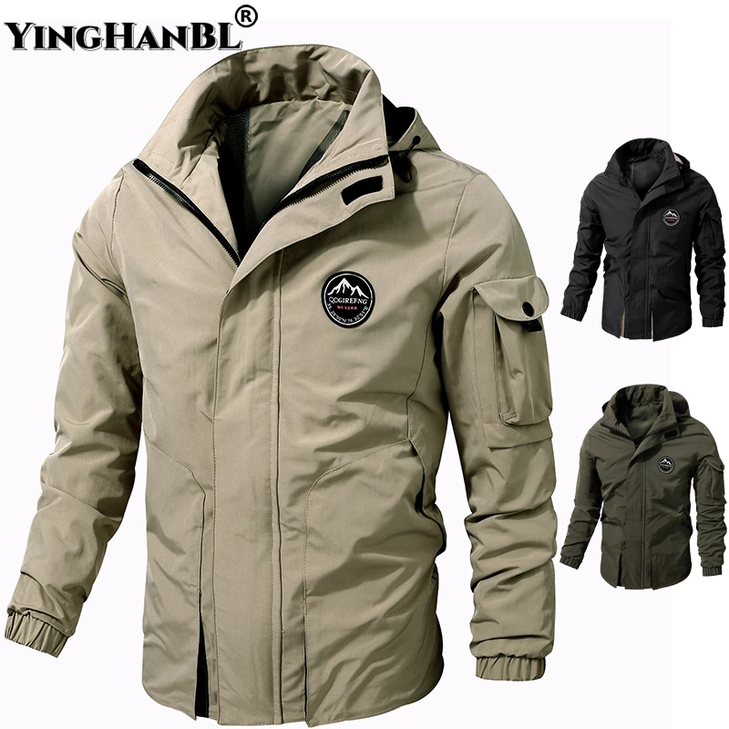 Casual Jackets For Men's Techwear Windproof Black Green Military Bomber ...
