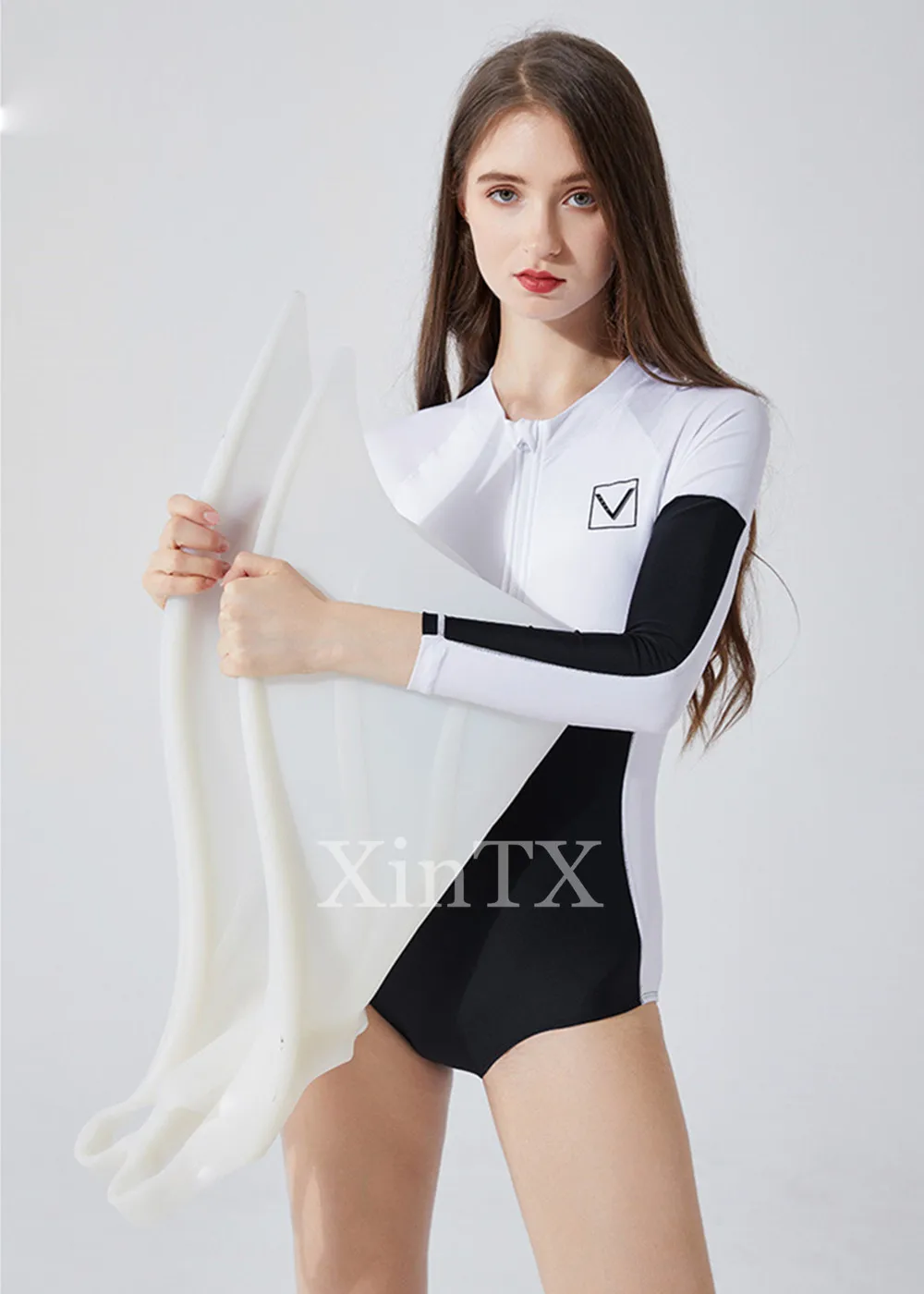White-Silicone-Monofin-Mermaid-Fins-Single-Fins-Adult-Free-Diving ...