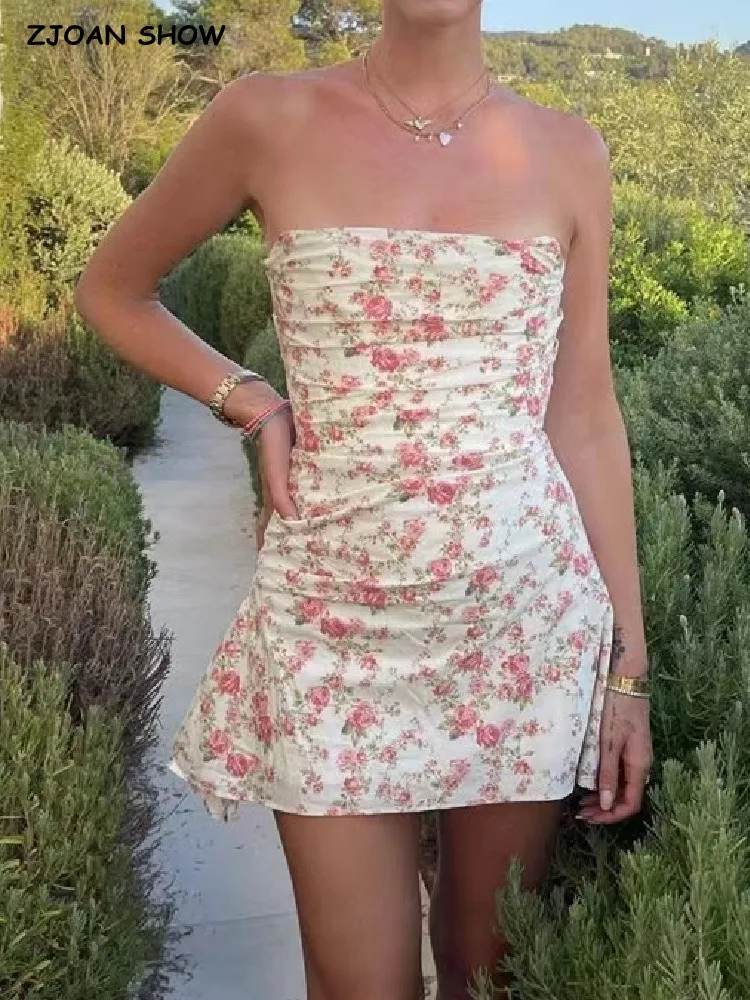 2022-Sexy-Solid-Satin-Fish-bone-Ruched-Chest-Strapless-Dress-Women-Hem ...